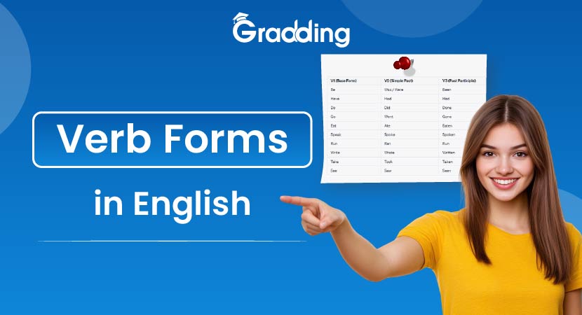 Verb Forms in English - V1, V2, V3, V4, V5 with Examples